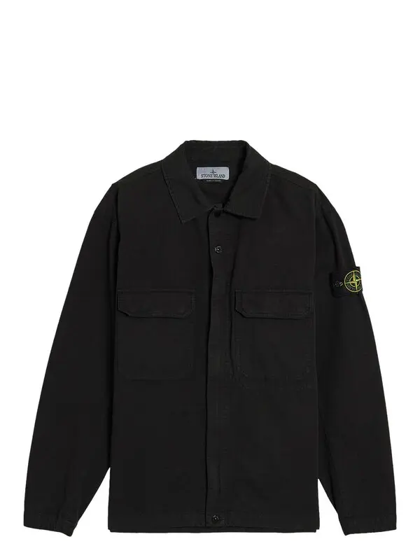 Stone Island Organic Cotton Ripstop Overshirt - Black