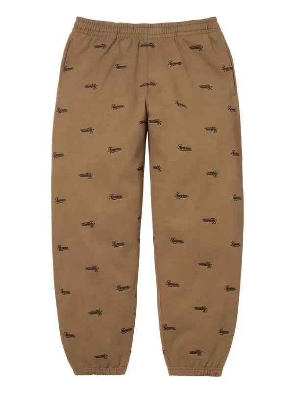 Supreme Repeat Script Sweatpants - Tan