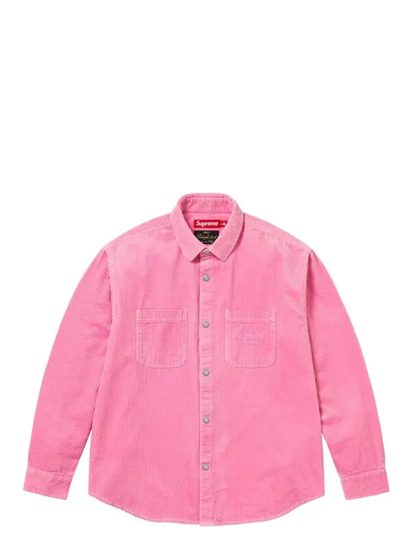 Supreme Wide Wale Corduroy Snap Shirt - Pink