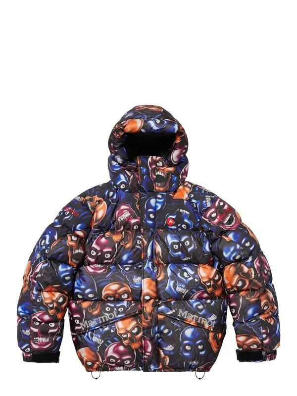 Supreme X Marmot 800-fill Down 'skull Pile' Parka - Blue