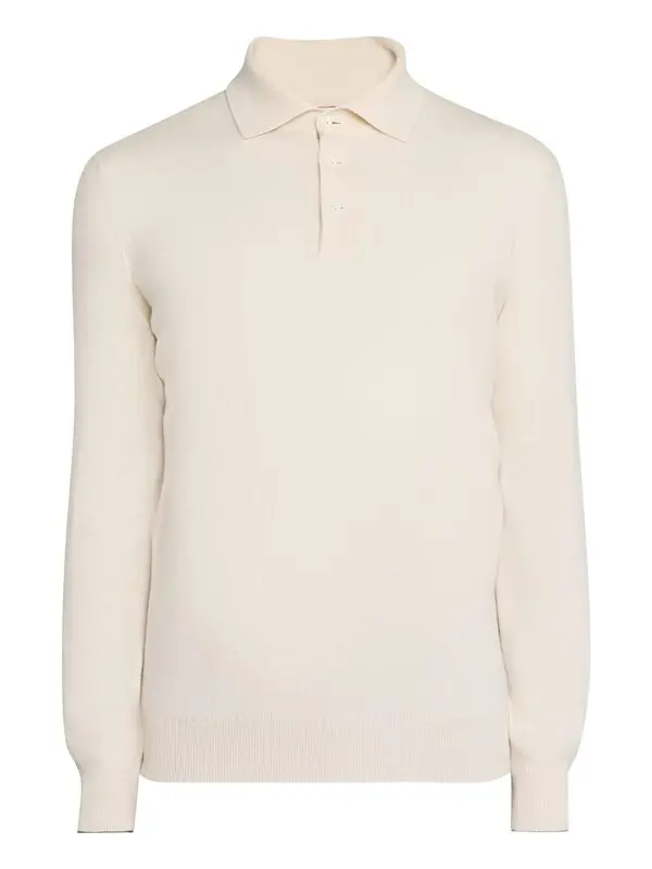 Brunello Cucinelli Cashmere Polo Sweater - Ecru