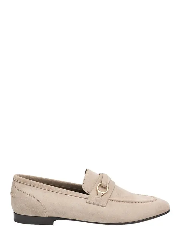 Brunello Cucinelli Suede Loafers With Horsebit Detail - Ice