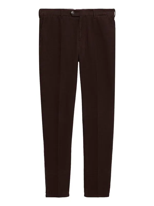 Brunello Cucinelli Fine Corduroy Flat-front Pants - Dark Brown