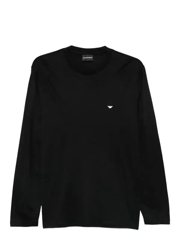 Emporio Armani Logo-embroidered T-shirt - Black