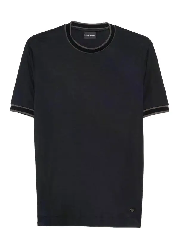 Emporio Armani Ribbed Trim T-shirt - Blue