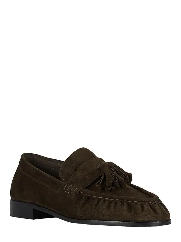 Jeffrey Campbell Suede Tassel Loafers - Brown Suede