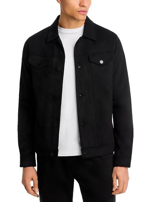 Monfrère Dean Faux Suede Slim Fit Jacket - Suede Noir