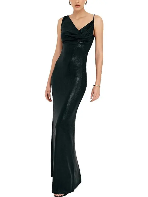 MARCELLA Liberty Metallic Gown - Onyx