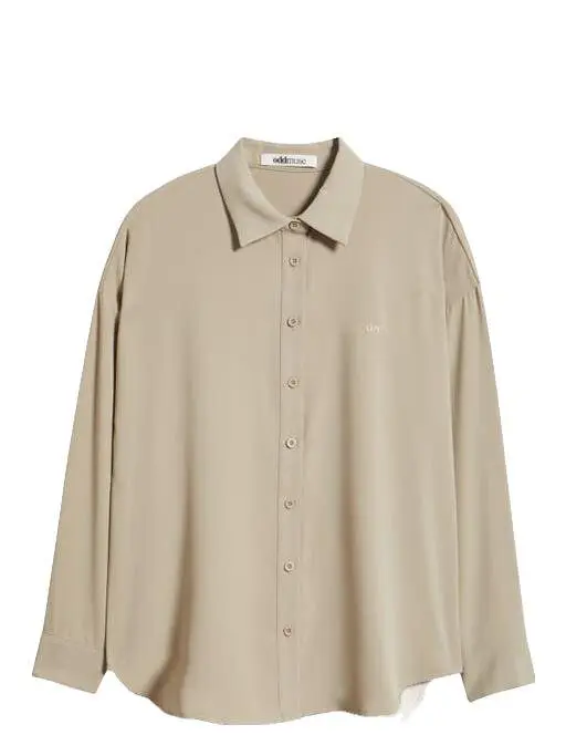 Oddmuse Ultimate Muse Button-front Shirt - Taupe