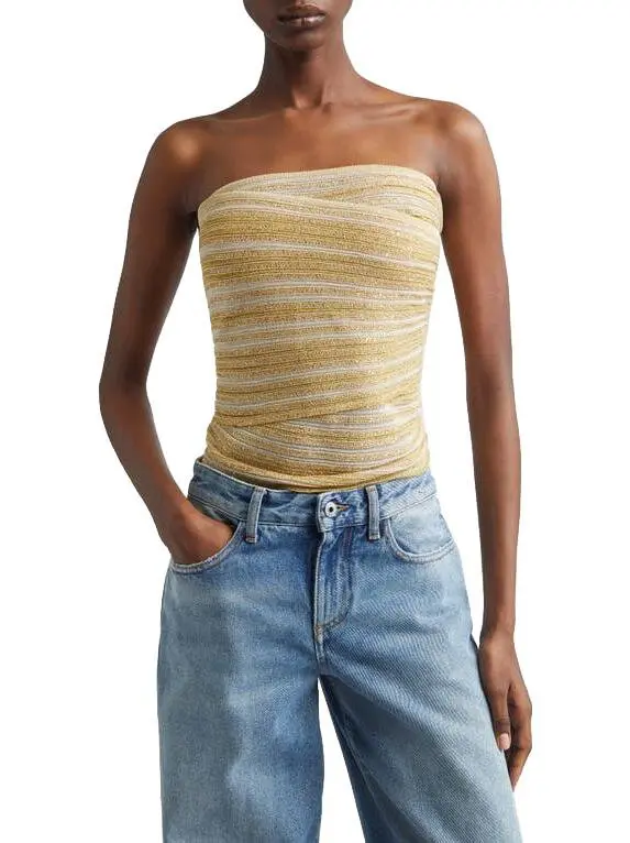 Missoni Ruched Metallic Tube Top - Gold Tones