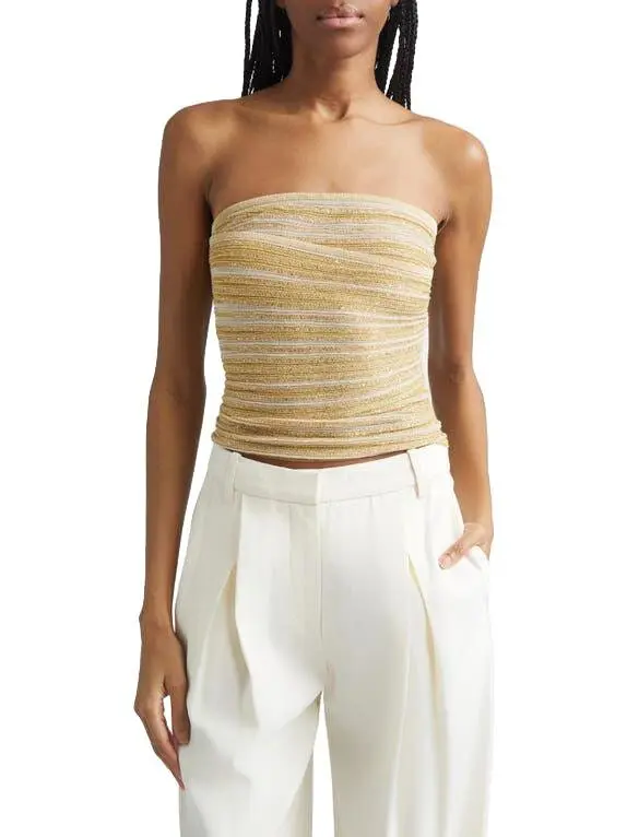 Missoni Ruched Metallic Tube Top - Gold Tones