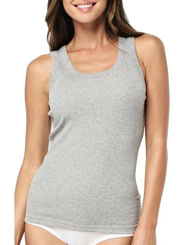 PAPINELLE Milla Rib Shelf Bra Tank - Grey