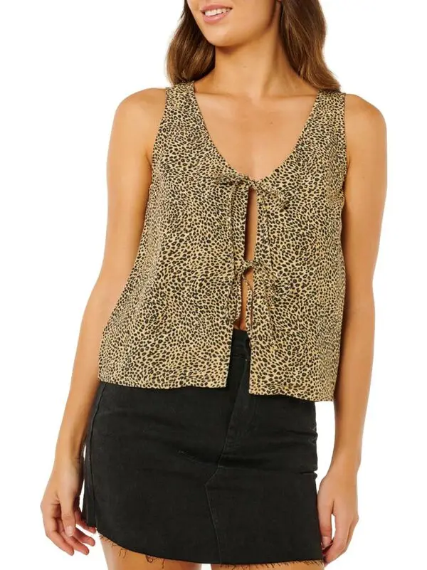 Rip Curl Animal Instincts Linen Blend Tank - Natural