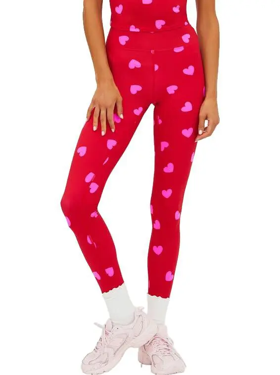 Beach Riot Piper Print Leggings - Royal Red