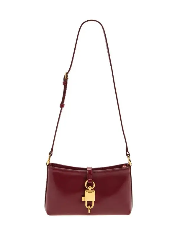 Dolce & Gabbana Sicilian Street Lock Leather Shoulder Bag - 83028 Tono Rosso Scuro