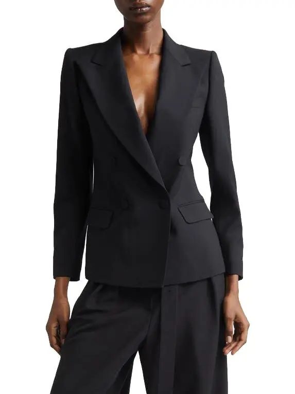 Dries Van Noten Beaura Double-breasted Wool & Mohair Twill Blazer - Black