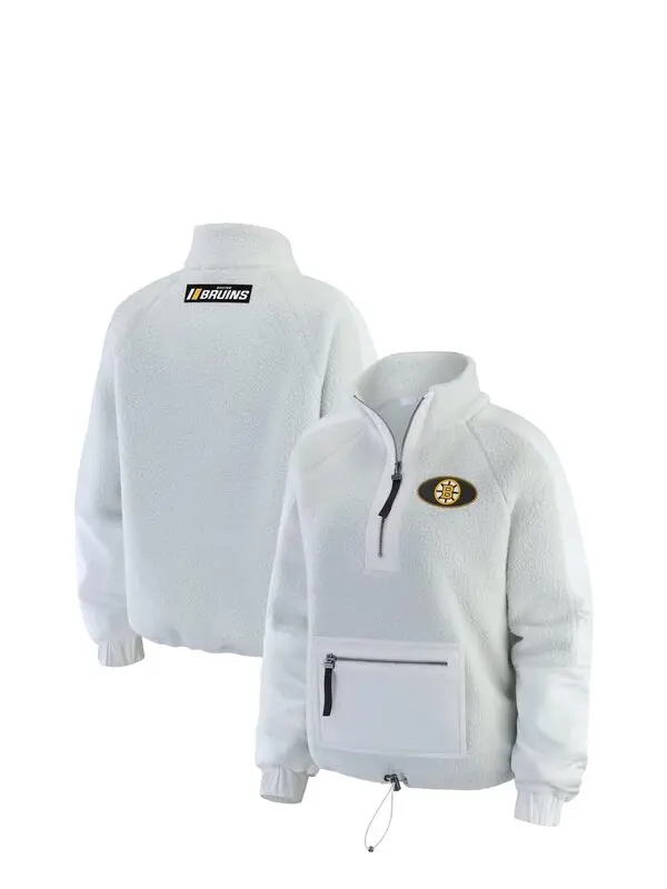 WEAR BY ERIN ANDREWS Boston Bruins Polar Fleece Quarter-zip Jacket - Gray