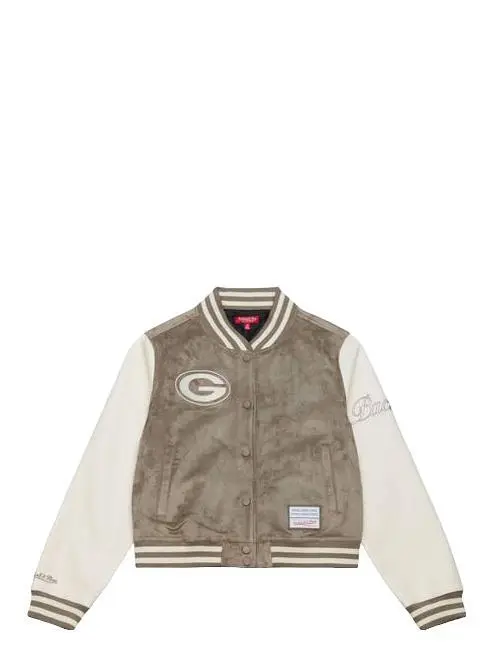 Mitchell & Ness Green Bay Packers Varsity Jacket - Tan