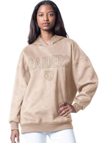 G-III 4HER BY CARL BANKS Las Vegas Raiders Tunic Hoodie - Cream