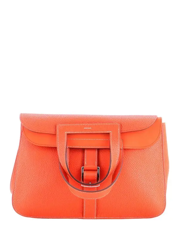 HERMES Halzan 31 Clemence Bag - Orange Poppy