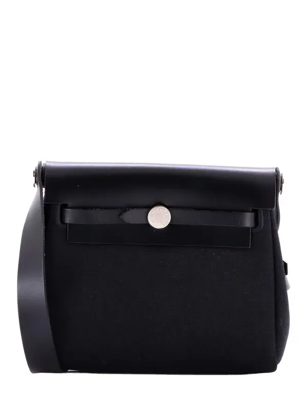 HERMES Herbag Zip Toile And Leather 20 - Noir