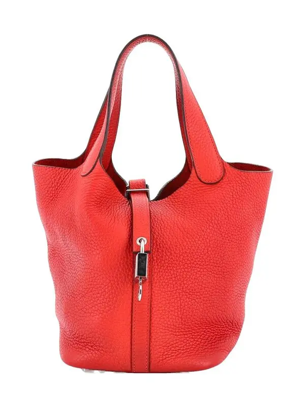 HERMES Picotin Lock Bag Clemence Pm - Rouge Tomate