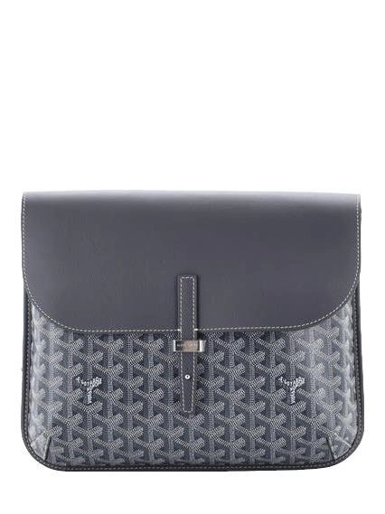 Goyard Coursier Messenger Bag Coated Canvas And Leather - Grey