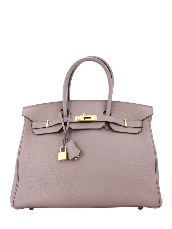 HERMES Birkin Handbag Grey Togo With Gold Hardware 35 - Gris Asphalte
