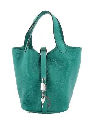 Hermès Picotin Lock Bag Clemence Pm - Green