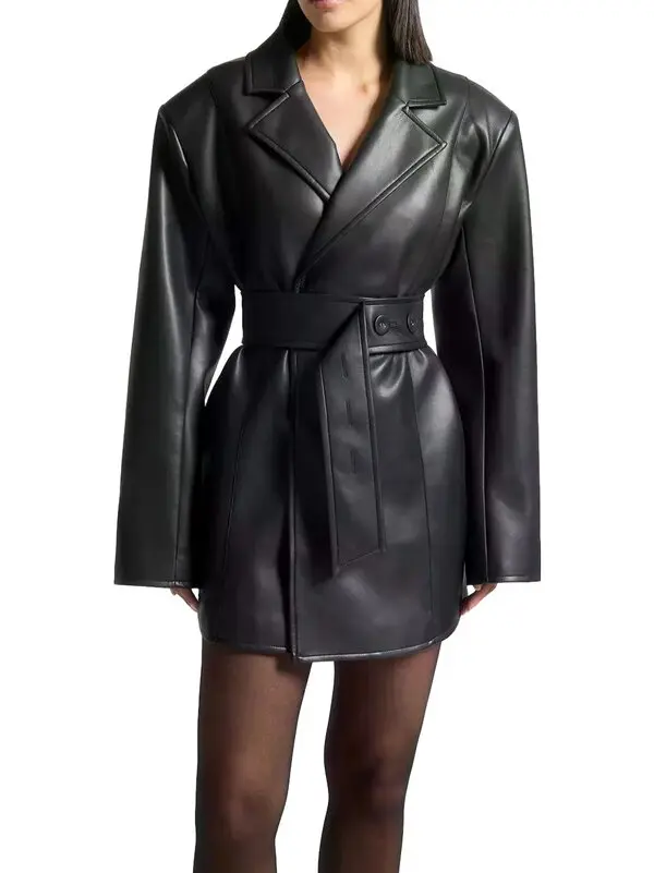 Manière De Voir Belted Blazer Mini Dress - Black
