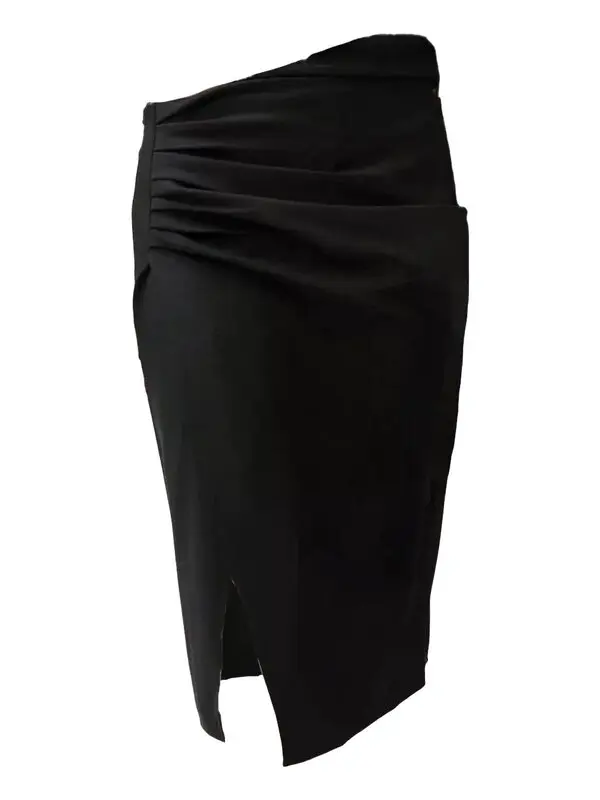 VIVEH Hadar Draped Side-split Skirt - Black