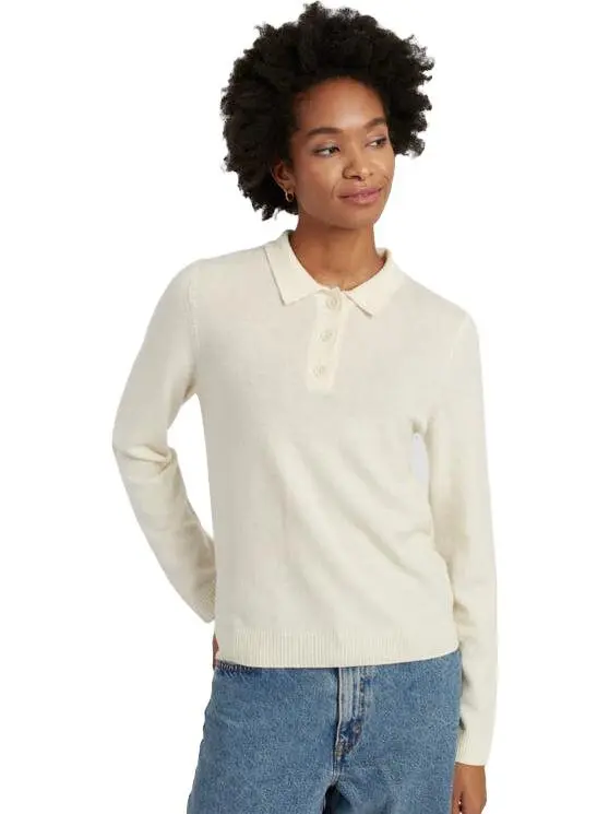 Chinti & Parker Wool Cashmere Polo Sweater - Cream