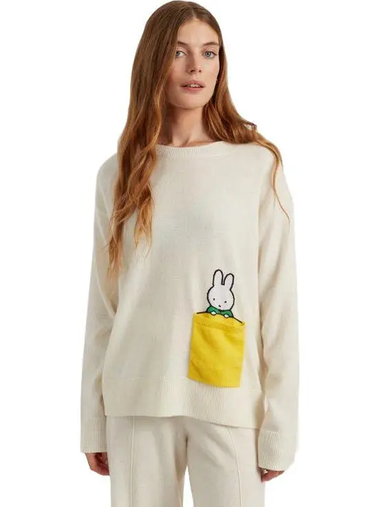 Chinti & Parker Wool-cashmere Miffy Peek-pocket Sweater - Cream
