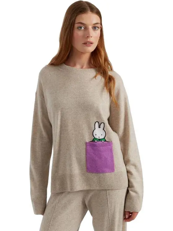 Chinti & Parker Wool-cashmere Miffy Peek-pocket Sweater - Soft Oat