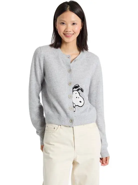 Chinti & Parker Sneaky Snoopy Wool-cashmere Cardigan - Light Grey