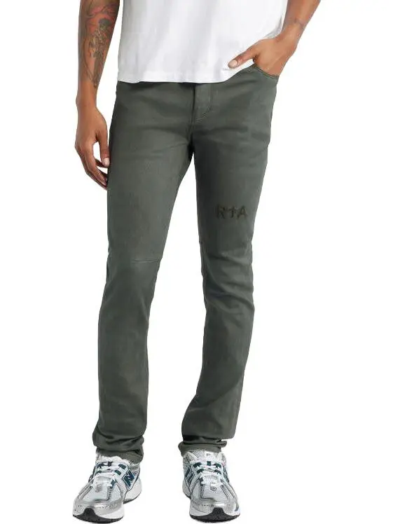 RtA Bryant Mid-rise Skinny Jeans - Dusty Olive Triple Cross