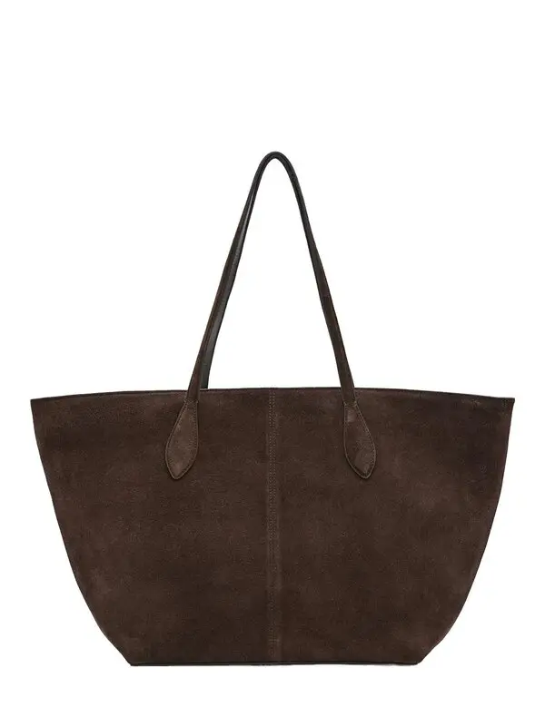 Mango Suede Shopper Tote - Brown