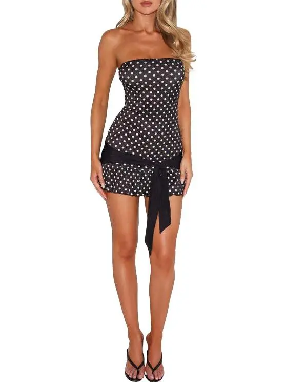TIGER MIST Tove Polka Dot Mini Dress - Black