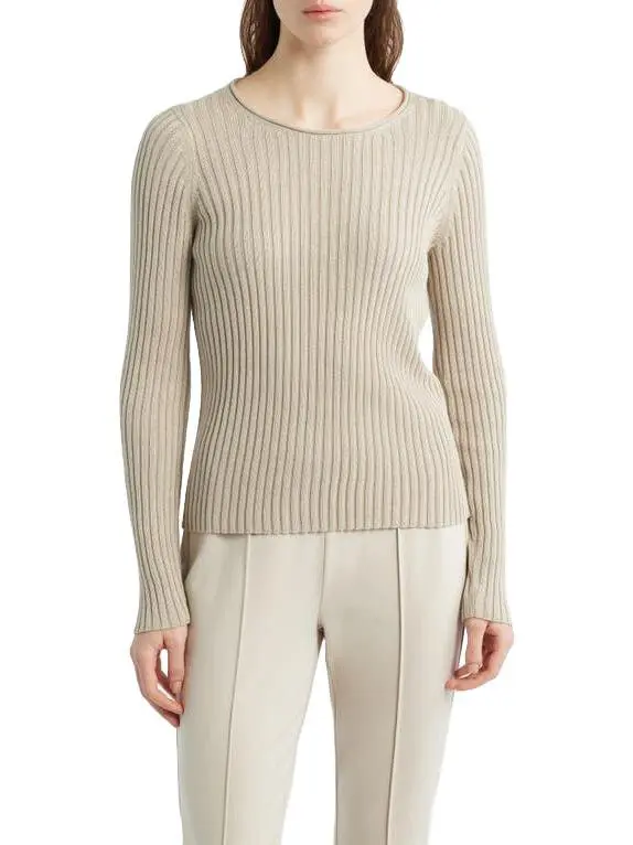Eileen Fisher Ribbed Knit Sweater - Papyrus