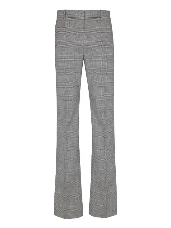 Balmain Prince Of Wales Wool Darted Trousers - Black