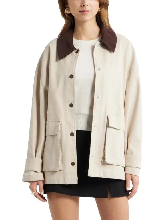 OPEN EDIT Canvas Barn Jacket - Beige Beach
