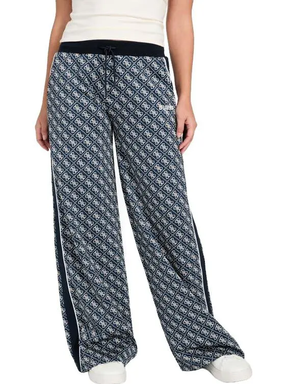Guess 4g Logo Straight Leg Drawstring Pants - Medium Blue