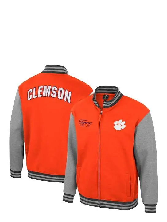 COLOSSEUM Clemson Tigers Ambi-turner Full-zip Varsity Jacket - Orange