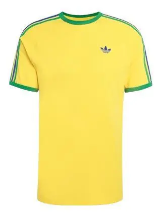 Adidas 3stripes Tee Shirt - Eqt Yellow Green Collegiate Royal