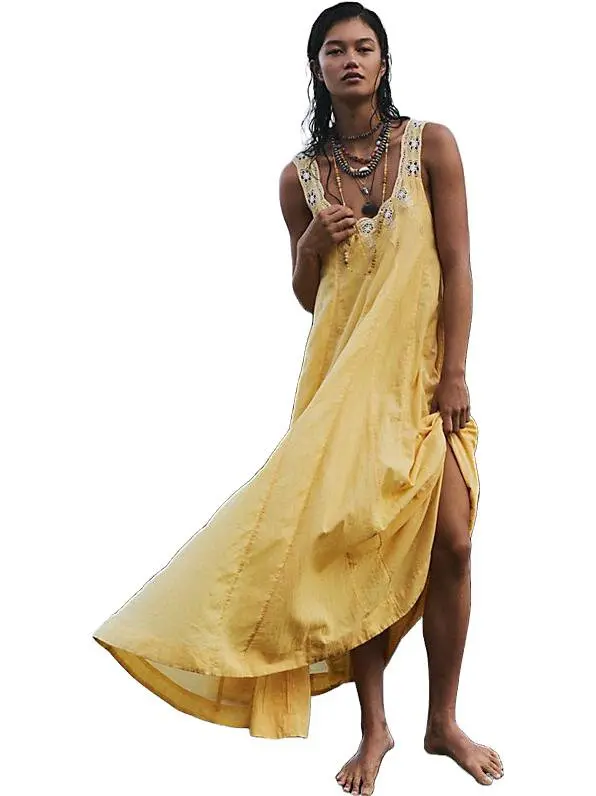 Free People To The Moon Maxi Dress - Golden Haze