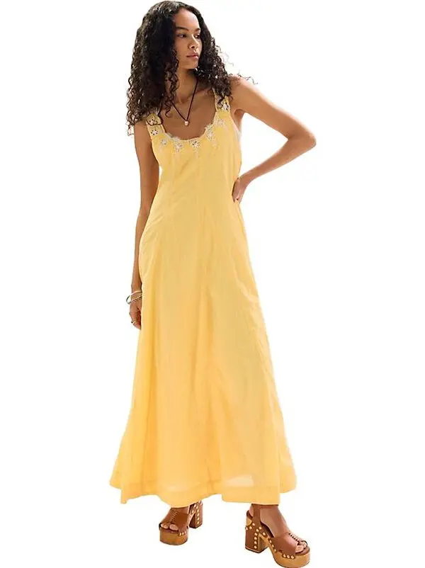 Free People To The Moon Maxi Dress - Golden Haze