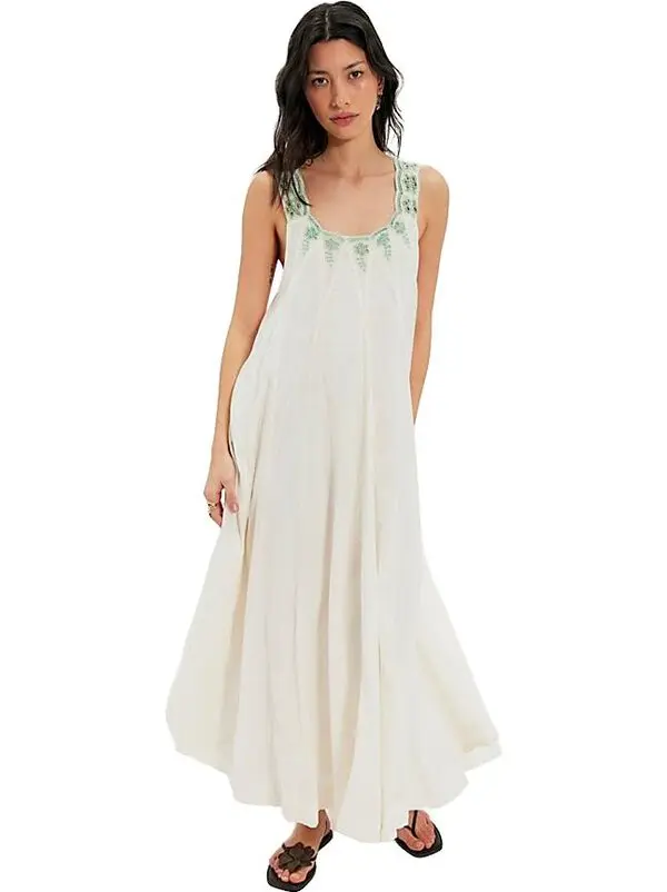 Free People To The Moon Maxi Dress - Whisper White