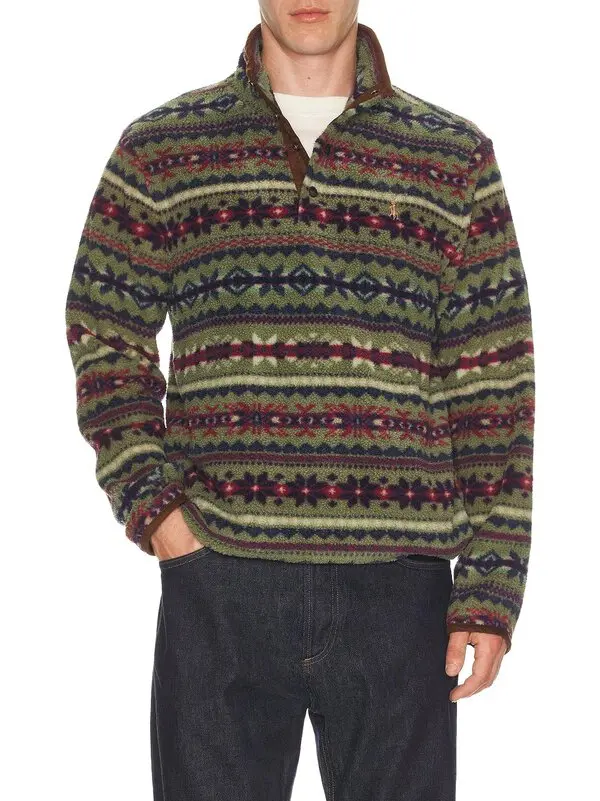Polo Ralph Lauren Patterned Fleece Pullover - Green Combo