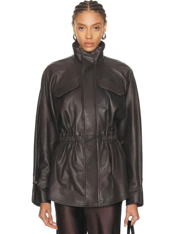 EAVES Mendoza Leather Jacket - Dark Brown