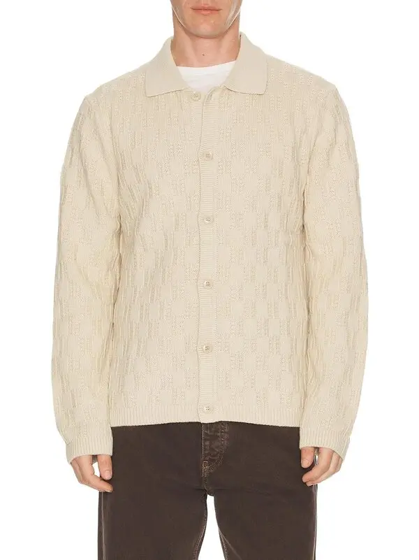 SAMSOE SAMSOE Sabrodie Long Sleeve Shirt In Cream - Oatmeal
